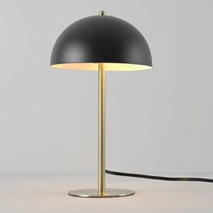 Globe Electric 52938 Luna 15" Desk Lamp, Matte Black, Matte Brass Accents, in-Line On/Off Rocker Switch