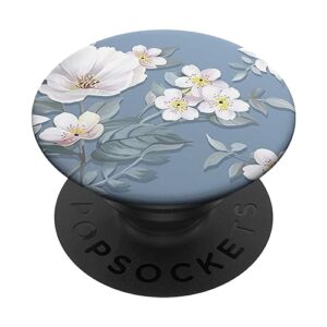 floral magnolia white pattern phone popper popsockets standard popgrip