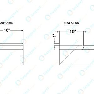 AmGood 16" Long X 10" Deep Stainless Steel Wall Shelf | NSF Certified | Appliance & Equipment Metal Shelving | Kitchen, Restaurant, Garage, Laundry, Utility Room