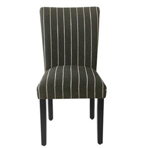 homepop classic parsons dining chair -black with boucle stripe (set of 2)