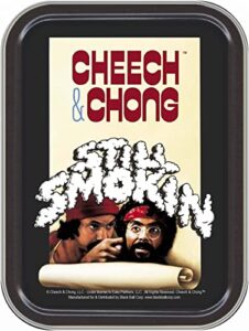 stash tins - cheech & chong - still smokin storage container 4.37" l x 3.5" w x 1" h