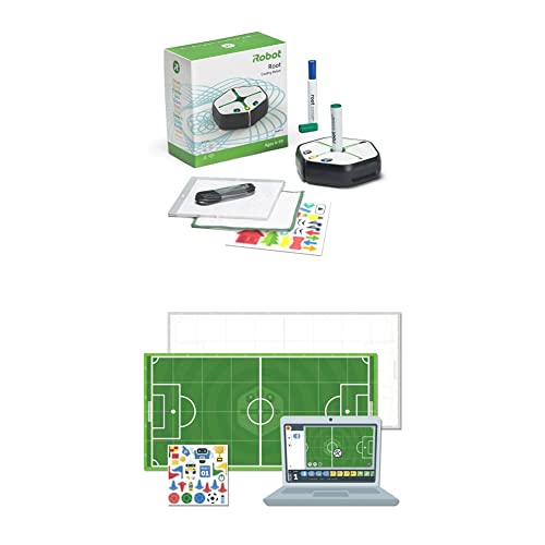 Root rt1 iRobot Coding Robot: Programmable STEM/STEAM Toy, Creative Play Through Art, Music & Code, Voice-Activated + Root™ Adventure Pack: Coding w/ Sports - Soccer - Compatible w/ Root® rt0 & rt1