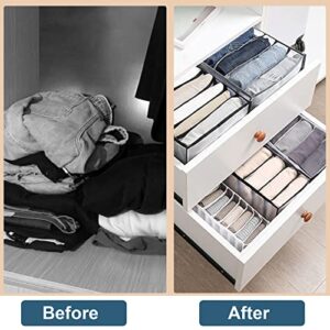 KesaPlan 2Pcs Wardrobe Clothes Organizer, 9Grids Visible Foldable Closet Organizers, Compartment Storage Box with Mesh Separation, Washable Drawer Dividers Organizers for T-Shirt & Shirts (Shirts)