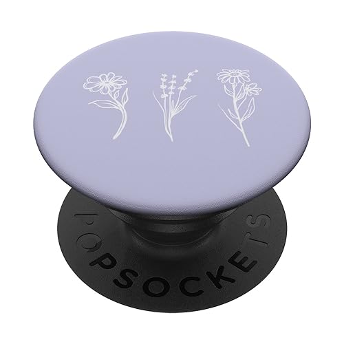 Minimalist Purple-Lavender Floral Pattern Flower PopSockets Standard PopGrip