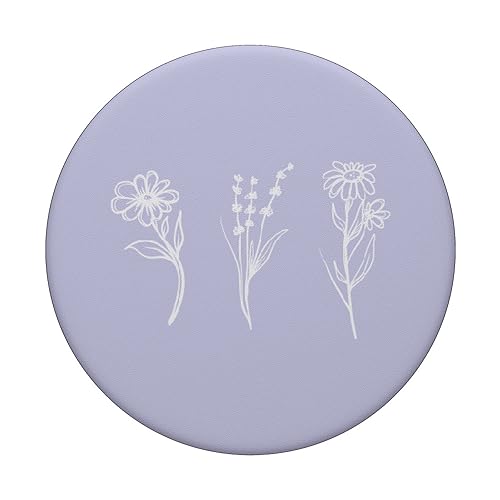 Minimalist Purple-Lavender Floral Pattern Flower PopSockets Standard PopGrip