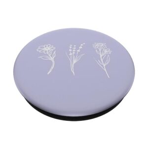 Minimalist Purple-Lavender Floral Pattern Flower PopSockets Standard PopGrip