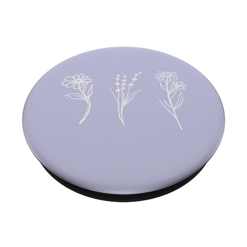 Minimalist Purple-Lavender Floral Pattern Flower PopSockets Standard PopGrip