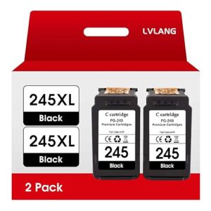 pg 245 xl ink cartridges,2 black combo pack, remanufactured ink cartridge replacement for canon pg245 compatible for ts3120 mx492 mg2522 mg2920 mg2520 tr4522 printer