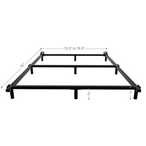 BUTUNITA Metal Bed Frame King Size-7 Inch Heavy Duty Low Profile Bed Frames 9-Leg Support Base for Box Spring & Mattress Bedframe Easy Assembly Sturdy Tool-Free Platform Black