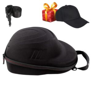 Hard Hat Case for Baseball Caps,Hat Carrier Travel Case with One Black Baseball Cap and Adjustable Shoulder Strap,Hat Organizer Holder Bag for 6 Baseball Caps (Black)