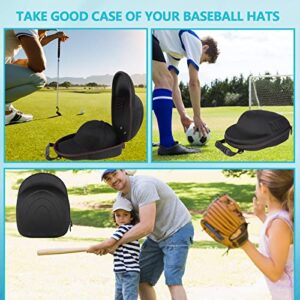 Hard Hat Case for Baseball Caps,Hat Carrier Travel Case with One Black Baseball Cap and Adjustable Shoulder Strap,Hat Organizer Holder Bag for 6 Baseball Caps (Black)