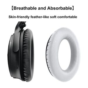 Hoxiver Earpads Cushions Replacement for Bose QC35 (QuietComfort 35) & QC35ii Headphones Ear Pads,Soft Protein Leather,Noise Isolation Foam(White)