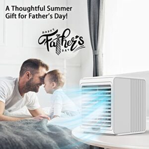 Mini Air Conditioner - Portable Air Conditioners, 3 Speeds USB Powered Mini Air Cooler for Personal Space, 2000mAh Rechargeable Battery for 4H Cooling, Evaporative Air Cooler for Room/Office/Camping