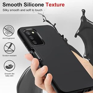 LeYi for Samsung Galaxy A03S Phone Case, Galaxy AO3S Phone Case with [2 x Tempered Glass Screen Protector], Full-Body Shockproof Soft Silicone Phone Cover Case for Samsung A03S (6.5 Inch), Black