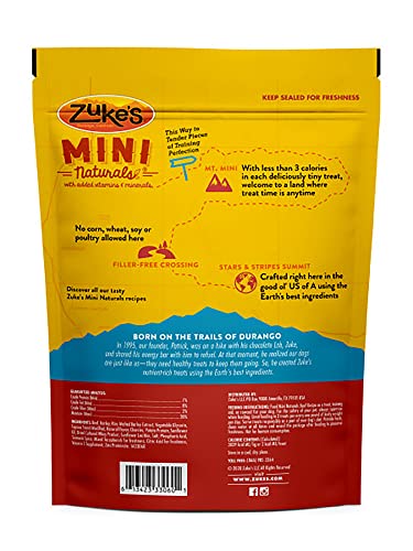 Zuke's Mini Naturals Dog Training Treats, Salmon Recipe, Soft Mini Dog Treats with Vitamins & Minerals, Made for All Breed (16 Ounce (Pack of 2))