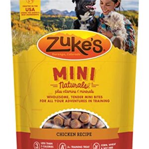 Zuke's Mini Naturals Dog Training Treats, Salmon Recipe, Soft Mini Dog Treats with Vitamins & Minerals, Made for All Breed Sizes (Chicken, 16 Ounce (Pack of 2))