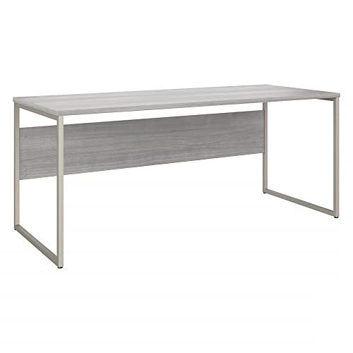 Bush Business Furniture Table with Open Metal Leg Design and Privacy Panel | Hybrid Large Computer Desk for Home Office, 72W x 30D, Platinum Gray