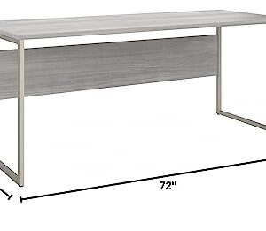 Bush Business Furniture Table with Open Metal Leg Design and Privacy Panel | Hybrid Large Computer Desk for Home Office, 72W x 30D, Platinum Gray