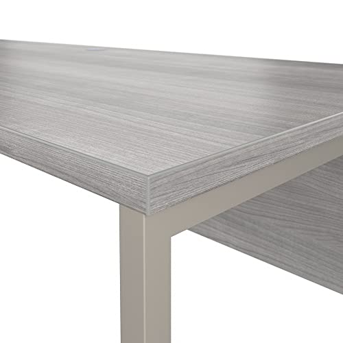 Bush Business Furniture Table with Open Metal Leg Design and Privacy Panel | Hybrid Large Computer Desk for Home Office, 72W x 30D, Platinum Gray