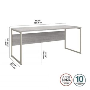 Bush Business Furniture Table with Open Metal Leg Design and Privacy Panel | Hybrid Large Computer Desk for Home Office, 72W x 30D, Platinum Gray