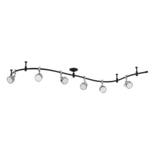 catalina lighting 96.5" modern track ceiling light, integrated 6-bulb spotlight ceiling light in chrome, for kitchen, living room, home lighting