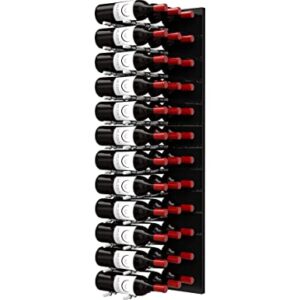 Fusion Wine Wall Label-Out (4 Foot, Triple Deep) (Black Acrylic) (Satin Aluminum Peg)