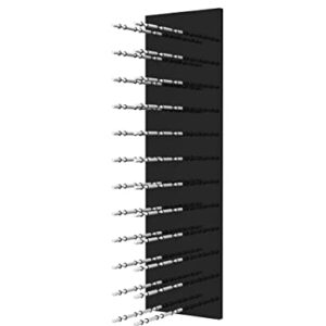 Fusion Wine Wall Label-Out (4 Foot, Triple Deep) (Black Acrylic) (Satin Aluminum Peg)