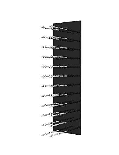 Fusion Wine Wall Label-Out (4 Foot, Triple Deep) (Black Acrylic) (Satin Aluminum Peg)