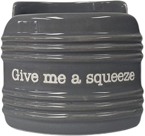 Mud Pie Circa Gray Squeeze Sponge Holder, 3" x 3"