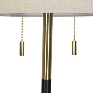 Catalina Lighting 23209-001 Transitional 2-Light Dual Pull Chain Floor Lamp, LED Bulbs Included, 56.5", Black & Antique Brass