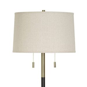 Catalina Lighting 23209-001 Transitional 2-Light Dual Pull Chain Floor Lamp, LED Bulbs Included, 56.5", Black & Antique Brass