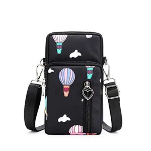 women zipper crossbody bag cellphone purse pouch for google pixel 6 samsung galaxy note 10 a10e a20 a50 oneplus 9 (balloon)