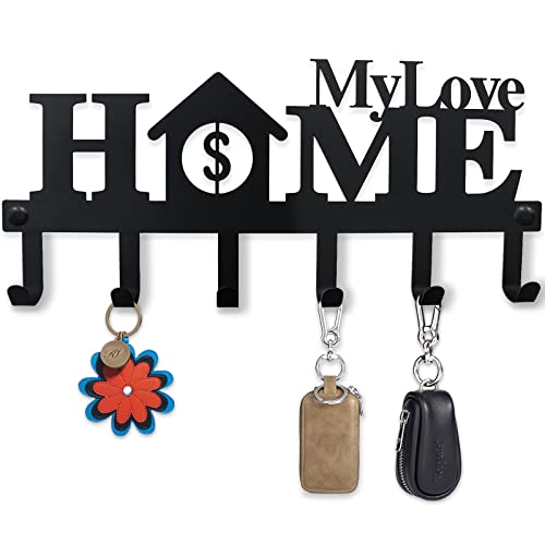 Key Holder for Wall Decorative Metal Key Rack, Simple and Creative Key Hooks, 13x5.7in is Very Suitable for Entrance Kitchen Hallway Office Key Hanger