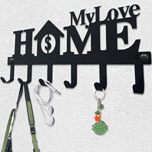 Key Holder for Wall Decorative Metal Key Rack, Simple and Creative Key Hooks, 13x5.7in is Very Suitable for Entrance Kitchen Hallway Office Key Hanger