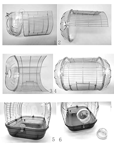 Misyue Hamster Travel Portable Carrier Cage Small Animal Carry Case with Water Bottle&foodbowl&Running Wheel for Dwarf Hamster,Ferrets,Hedgehog,Chinchilla (Blue)