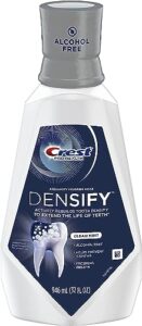 crest pro health densify fluoride mouthwash, alcohol free, cavity prevention, strengthens tooth enamel, clean mint, 946ml (32 fl oz)