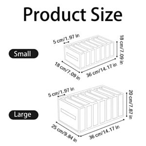 2PCS Wardrobe Clothes Organizer, Drawer Organizer Clothes Organizer Wardrobe Organizer Jeans Compartment Storage Box Foldable Closet Drawer Organizer, Mesh Clothes Organizer for Folded Clothes, Black