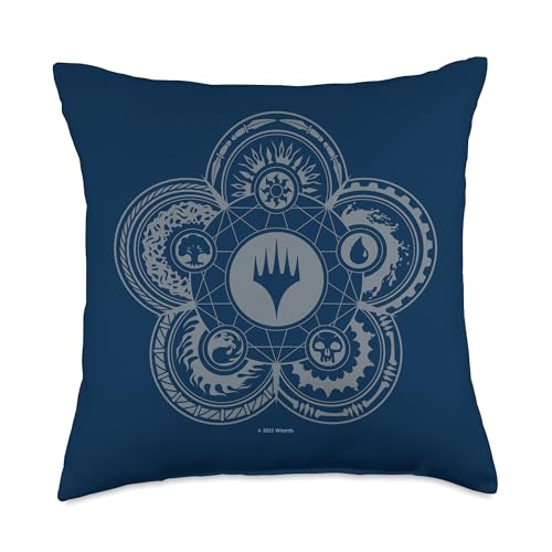 Magic the Gathering Icon Hieroglyph Throw Pillow, 18x18, Multicolor