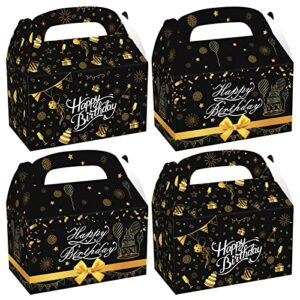 cieovo 24 pack black gold birthday cardboard treat box happy birthday black gold party favor boxes party goody bags treat boxes for men and woman birthday supplies