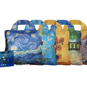 Envirosax Van Gogh Pouch Reusable Bag Polyester Shopping Grocery Bags Set of 5 Foldable Water Resistant