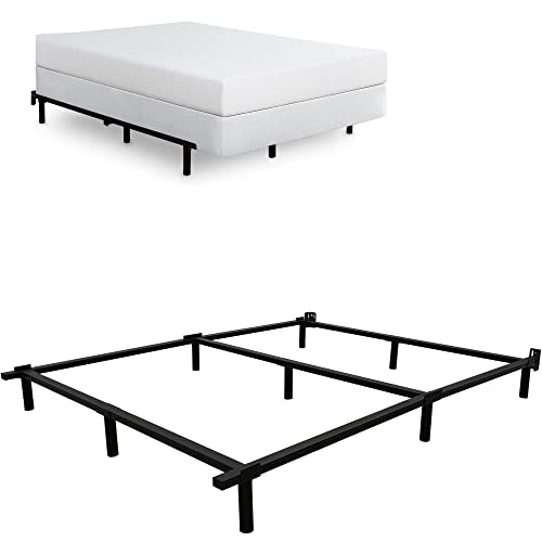 Mombinus Metal King Bed Frame Easy to Assembly|Heavy Duty 7 Inch King Platform Frame|9-Leg Support Bed Base for Box Spring and Mattress Foundation|Black King Size Bed Frame