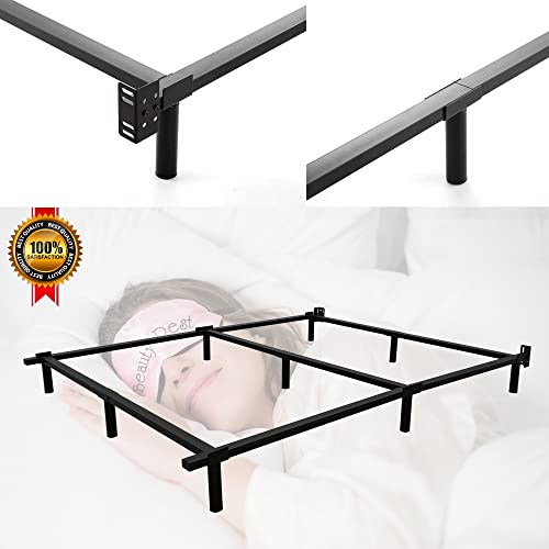 Mombinus Metal King Bed Frame Easy to Assembly|Heavy Duty 7 Inch King Platform Frame|9-Leg Support Bed Base for Box Spring and Mattress Foundation|Black King Size Bed Frame