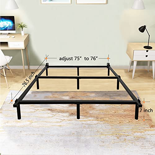 Mombinus Metal King Bed Frame Easy to Assembly|Heavy Duty 7 Inch King Platform Frame|9-Leg Support Bed Base for Box Spring and Mattress Foundation|Black King Size Bed Frame