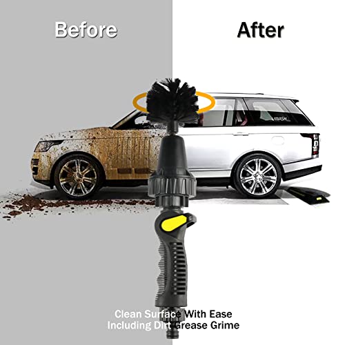 UYYE Wheel Brush -The Water-Powered Wheel Rim Cleaning Brush,Car Interior and Exterior Accessories,Auto Spinning Brushes to Scrub and Wash Car Tires,Bike & Motorcycle Wheels