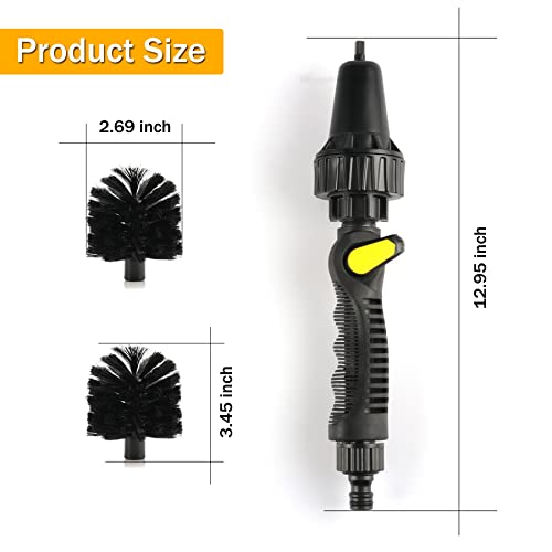 UYYE Wheel Brush -The Water-Powered Wheel Rim Cleaning Brush,Car Interior and Exterior Accessories,Auto Spinning Brushes to Scrub and Wash Car Tires,Bike & Motorcycle Wheels