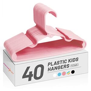 house day kids hangers 40 pack, premium baby hangers for closet, slim plastic hangers cute infant hangers, durable kids clothes hanger toddler hangers, childrens hangers baby hangers for nursery pink