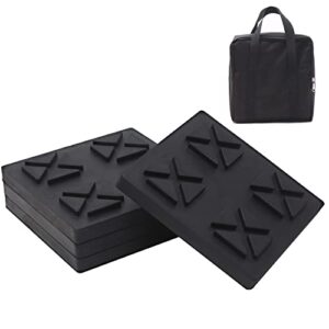 homeon wheels rv leveling block flex pads,rubber rv mat apply to uneven sufaces for leveling blocks & stabilizer,black(8.5” x 8.5”)