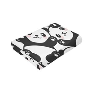 Cute Pandas Flannel Throw Blanket Warm Plush Cozy Soft Fleece Blankets for Sofa Couch Bed Office Camping All Seasons