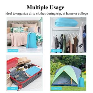 OTraki 2 Pack Large Laundry Bags 28 x 45 inch Washable Dirty Clothes Organizer with Drawstring Closure Heavy Duty Hamper Replacement Liner XL Home Dorm Storage Sack 70x115cm Turquoise