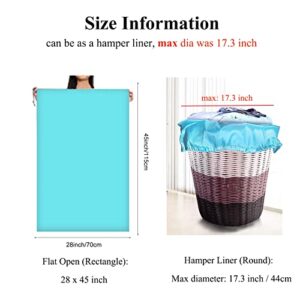 OTraki 2 Pack Large Laundry Bags 28 x 45 inch Washable Dirty Clothes Organizer with Drawstring Closure Heavy Duty Hamper Replacement Liner XL Home Dorm Storage Sack 70x115cm Turquoise